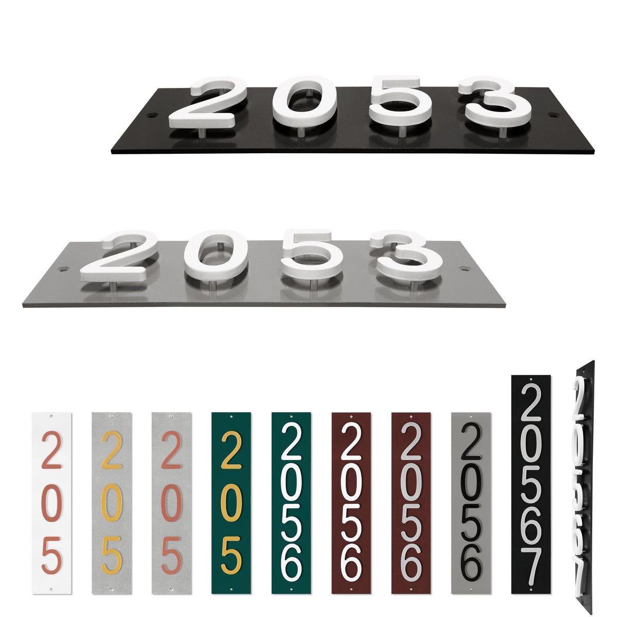 Colourtree Personalized Floating Numbers Horizontal Address Wall Plaque ...