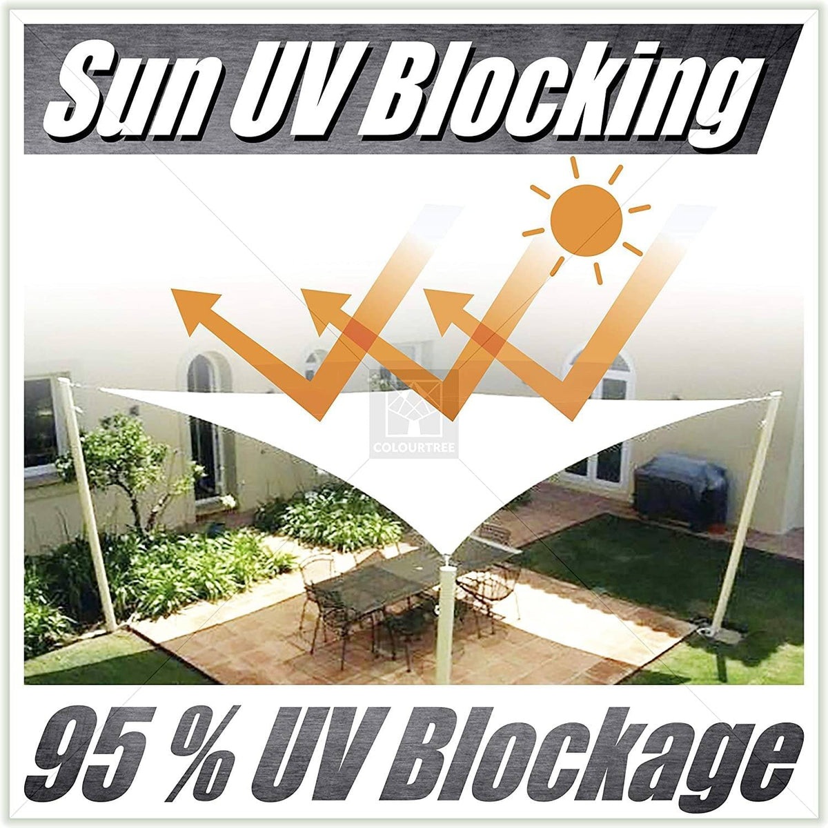 Square/Rectangle Sun Shade Sails - Custom Sizes - ColourTree
